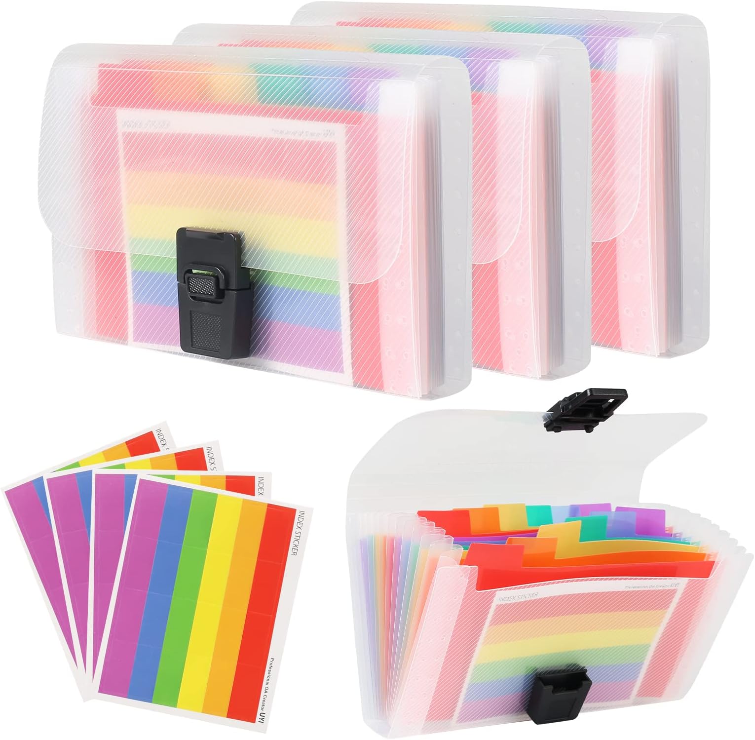 LISSUDA 4 Pack Expanding File Folder A6 13 Pockets Accordion Receipt ...