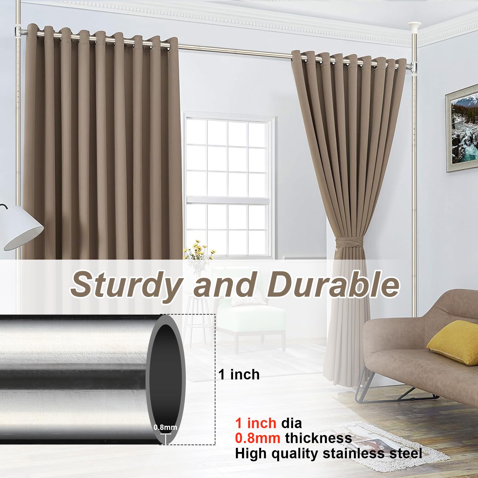 Snapklik.com : Curtain Divider Stand - 48 To 72 Inches Expandable Room ...