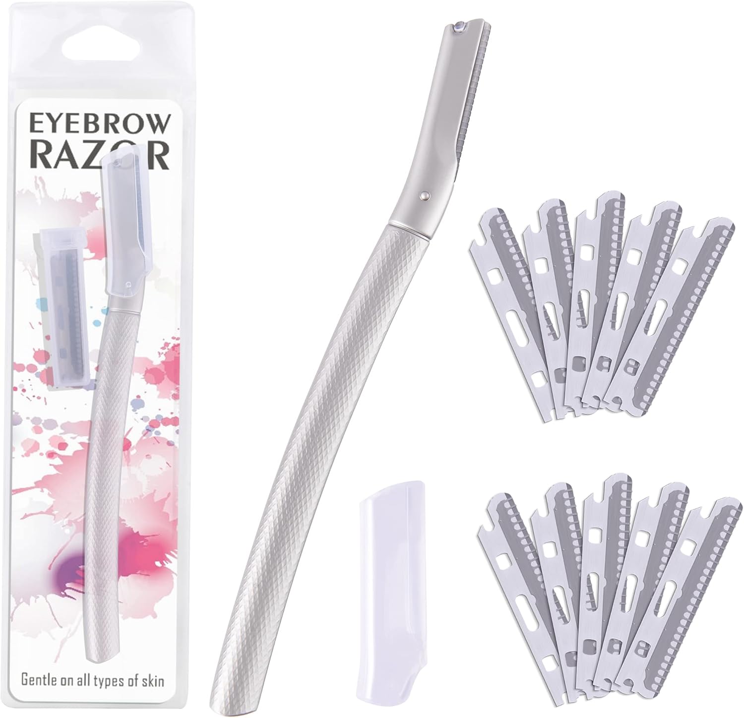 Maquinilla de afeitar metálica con forma de ceja con hoja reemplazable ...