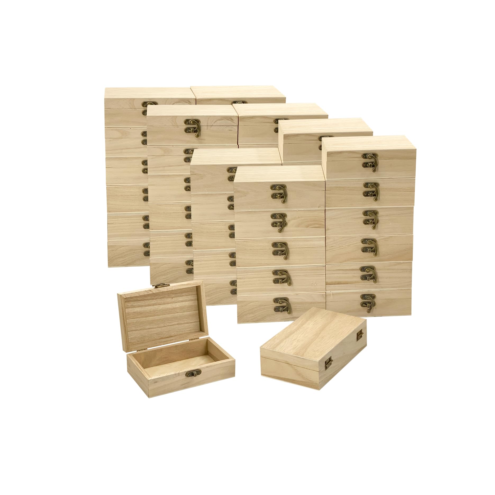 Amazon.com: 48-Pack Small Wood Box for Crafts 6"x4"x2" Unfinished ...