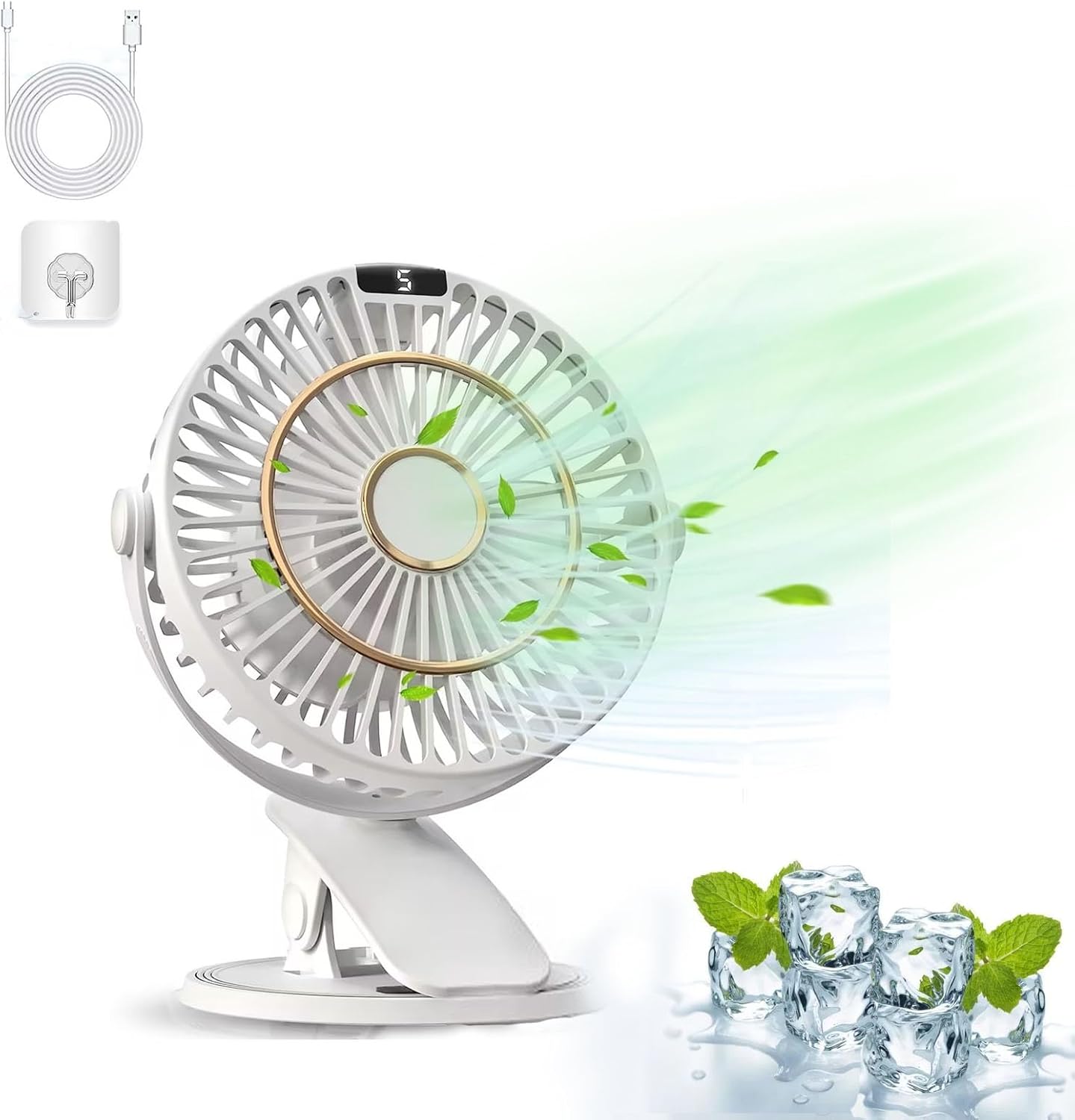 Amazon.com: NEKSUN Clip on fan can be charged. Silent small mini USB ...