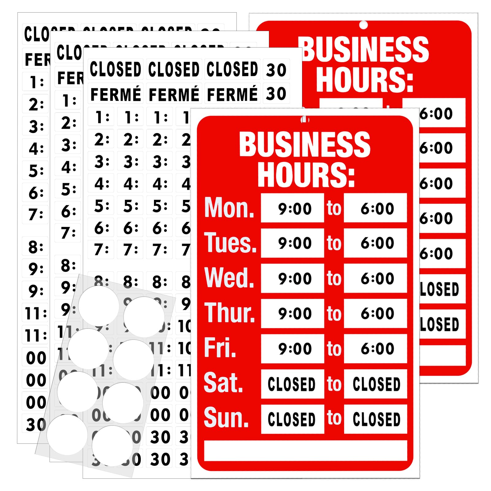 Amazon.com: 2 Pack Business Hours Sign, gliship Store Hours Signs for ...