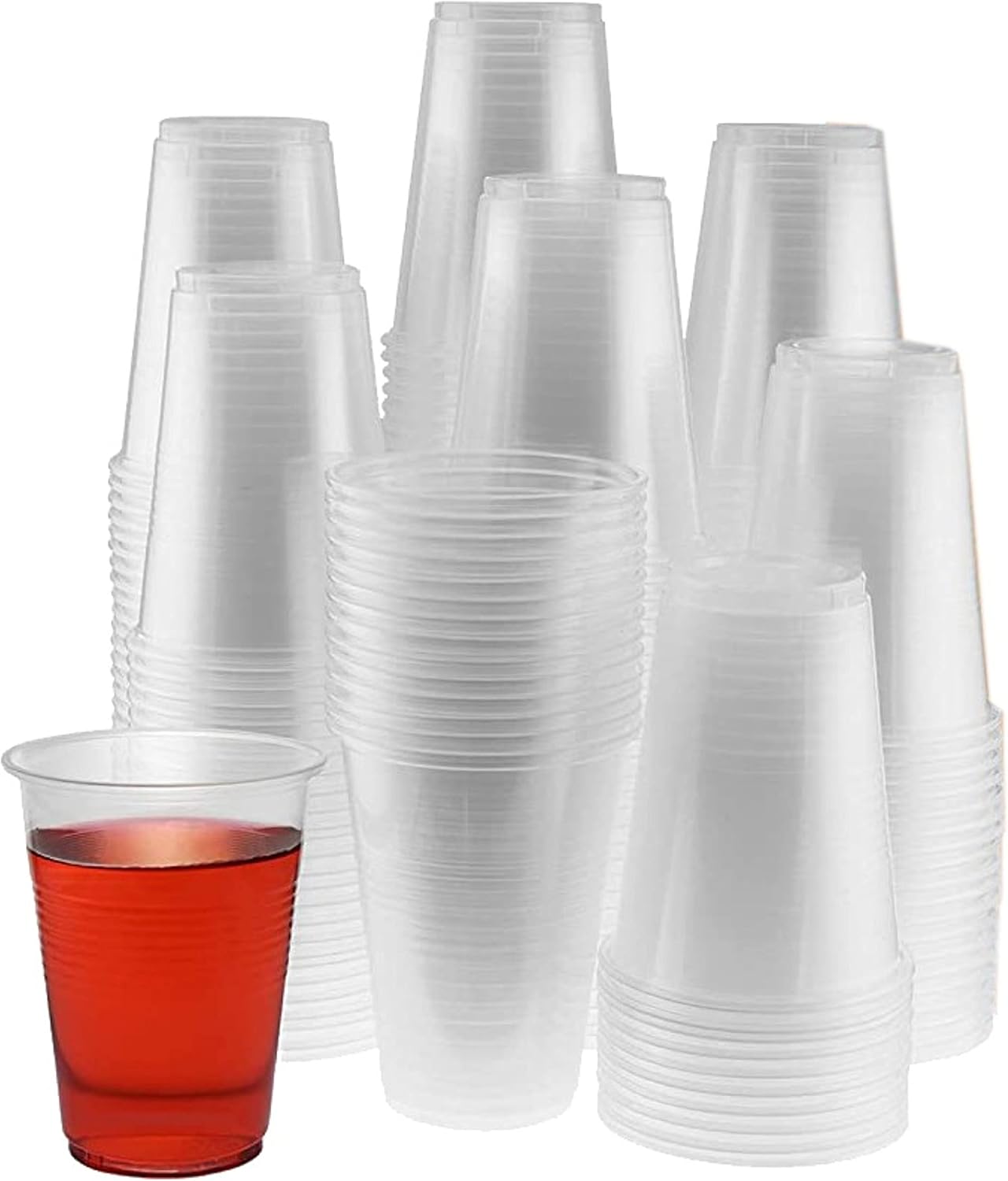 Fivtix Pack of 100 Lightweight Reusable Plastic Cups (7oz) - Durable ...