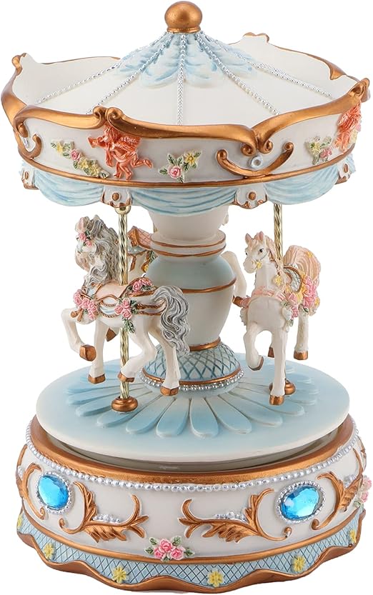Shanrya Carousel Music Box, Rotating Music Box Light Melody Artware ...