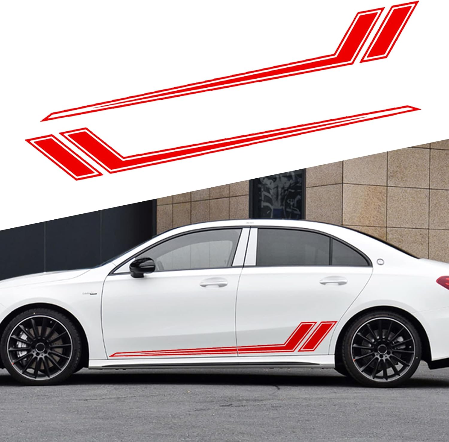 Amazon.com: SUNJIKA Universal Vinyl Side Body Car Decals Sports Car ...