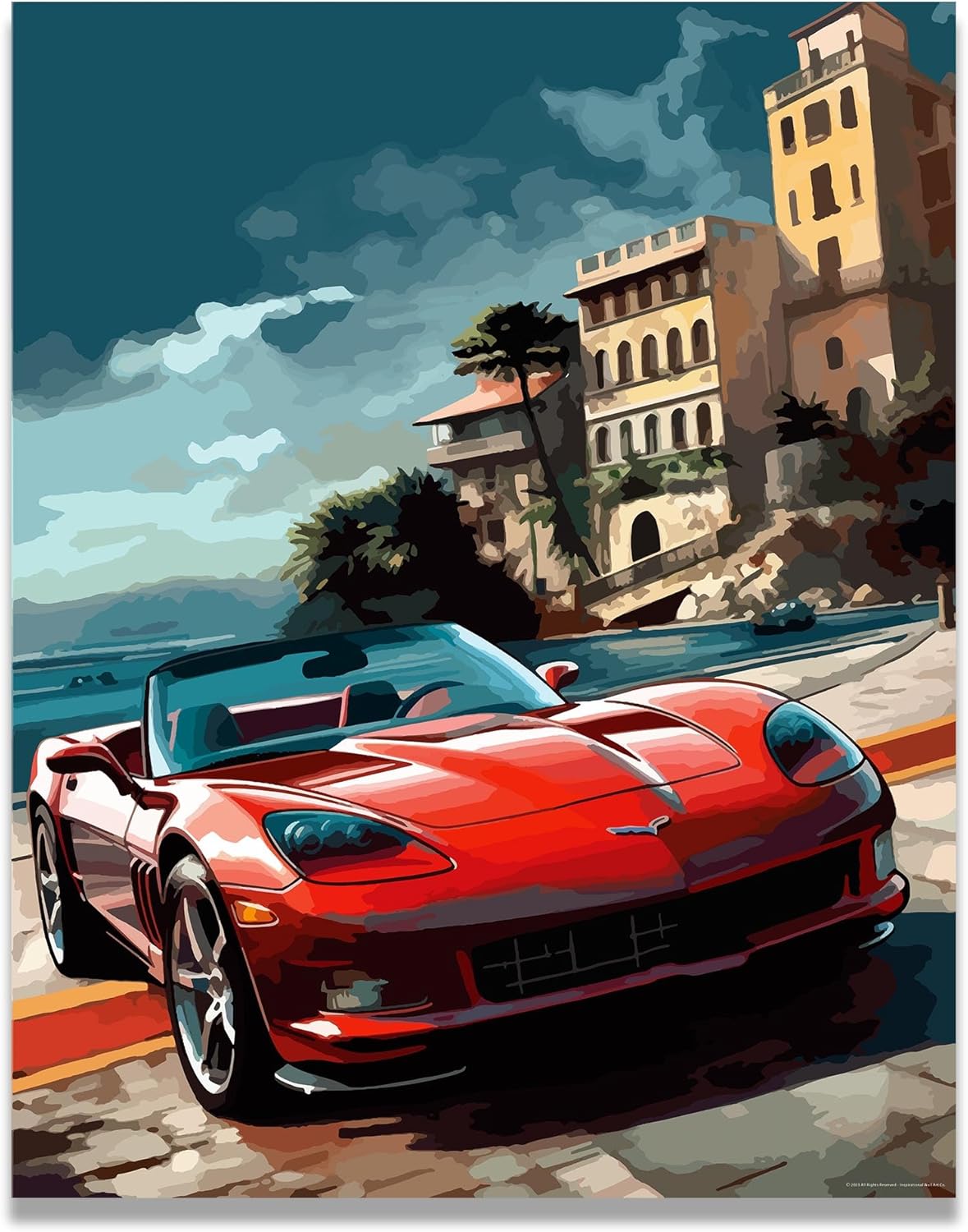 Amazon.com: Inspirational Wall Art Co. - Rev | 2006 Corvette C6 Poster ...
