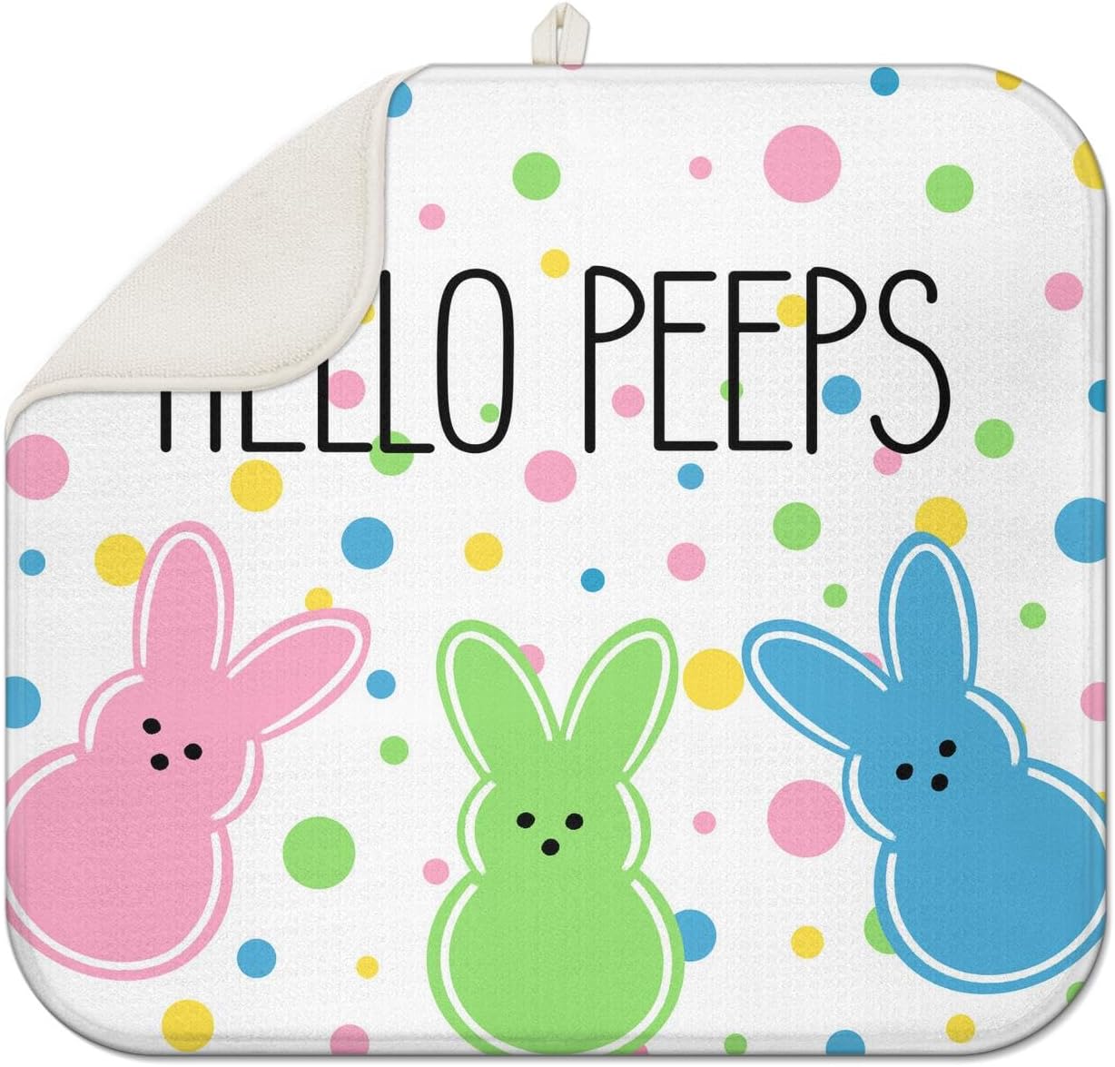 Amazon.com: Spring Easter Hello Peeps Dish Drying Mat for Kitchen ...