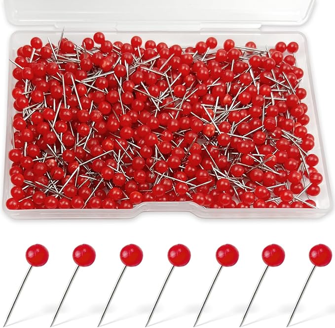 Amazon.com: 500PCS Red Map Tacks – Small Round Push Pins for Maps ...