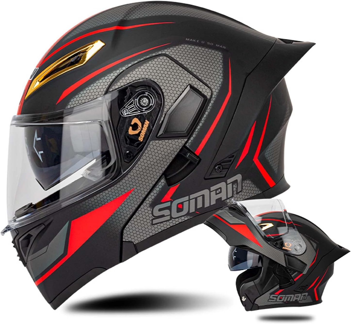 Helm Integrierter Modularer Motorradhelm Hochklappbare Fronthelme mit ...