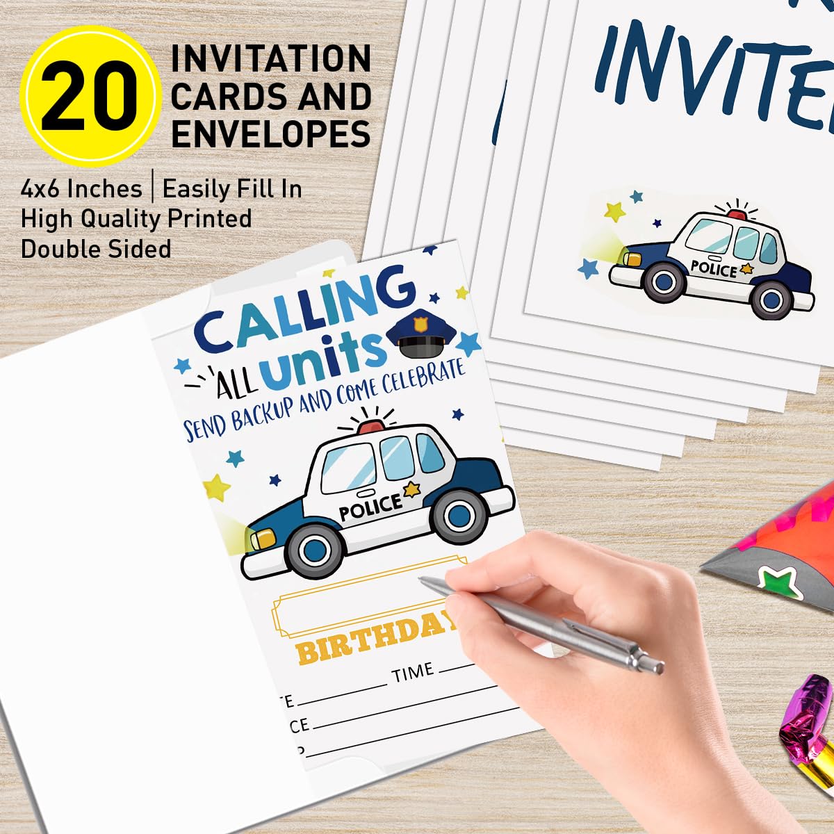 Police Themed Birthday Party Invitation Police Birthday Invitation