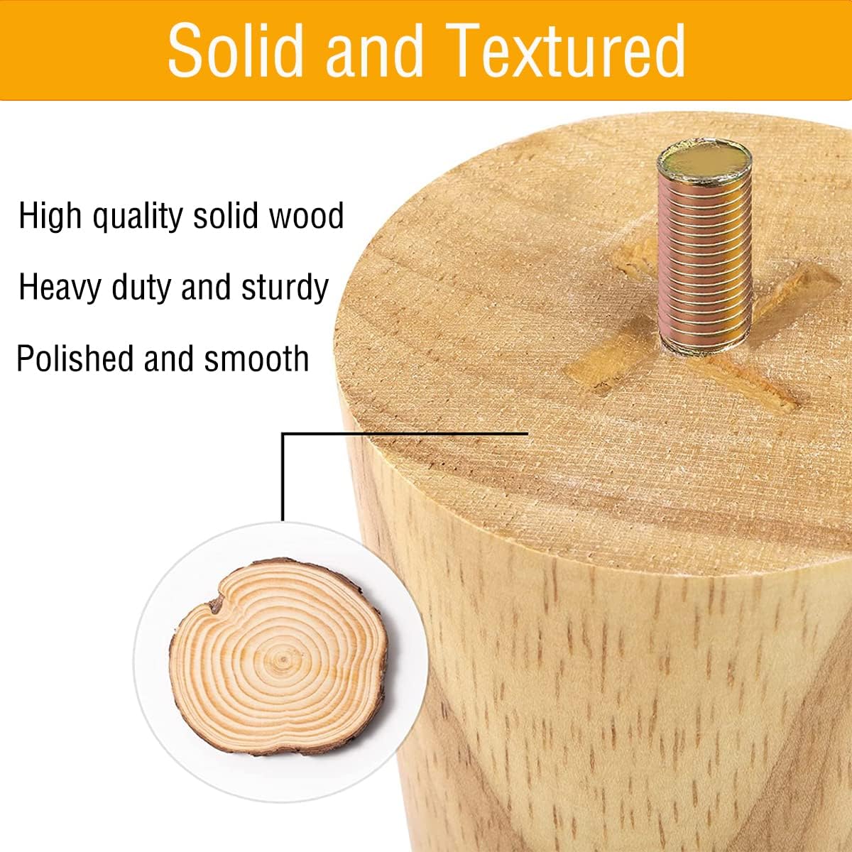 TAIANJI 4Psc Wooden Furniture Legs 12cm Furniture Legs Wooden, Table ...