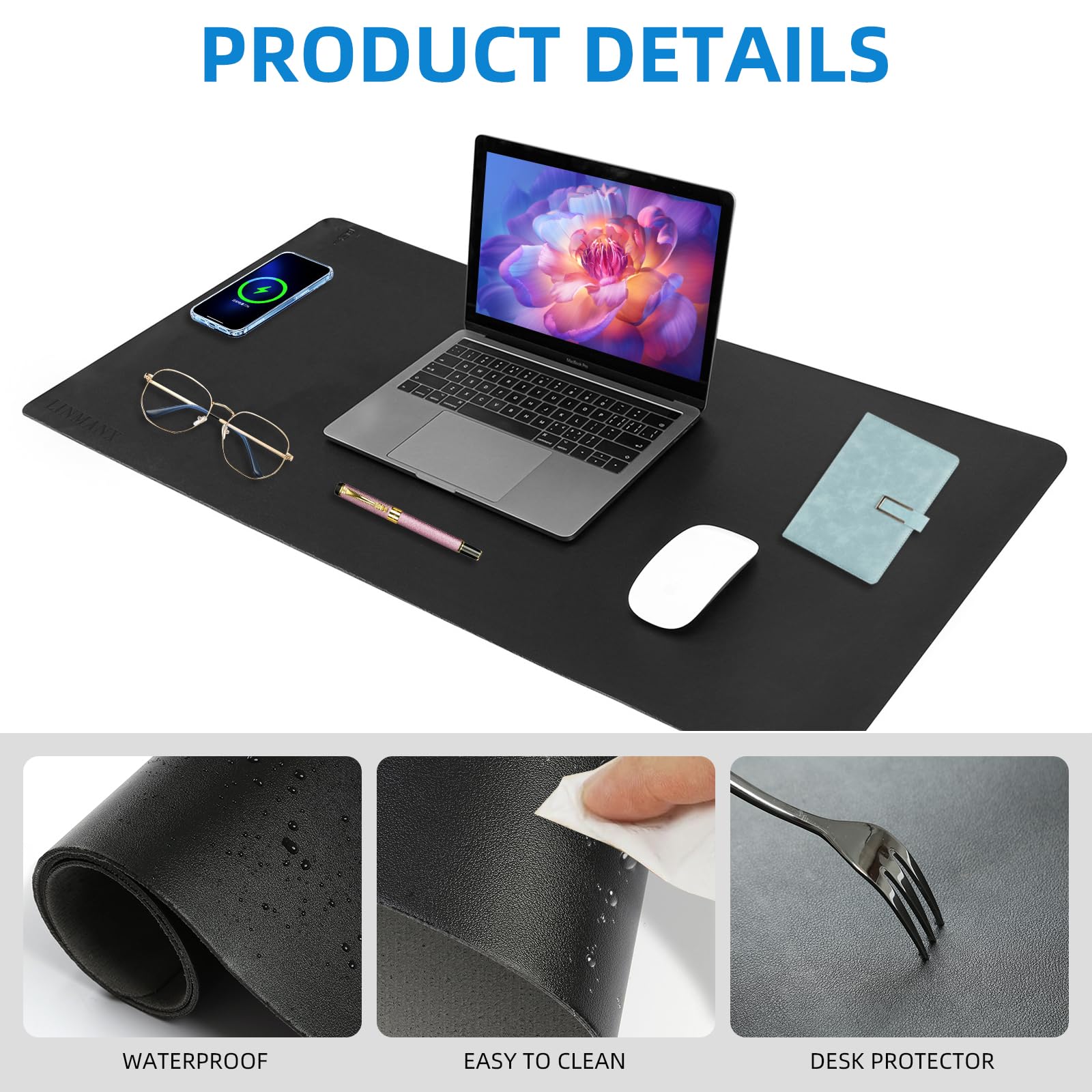 Wireless Charging Mouse Pad with for Desktop Charging Large Desk Mat 32 ...