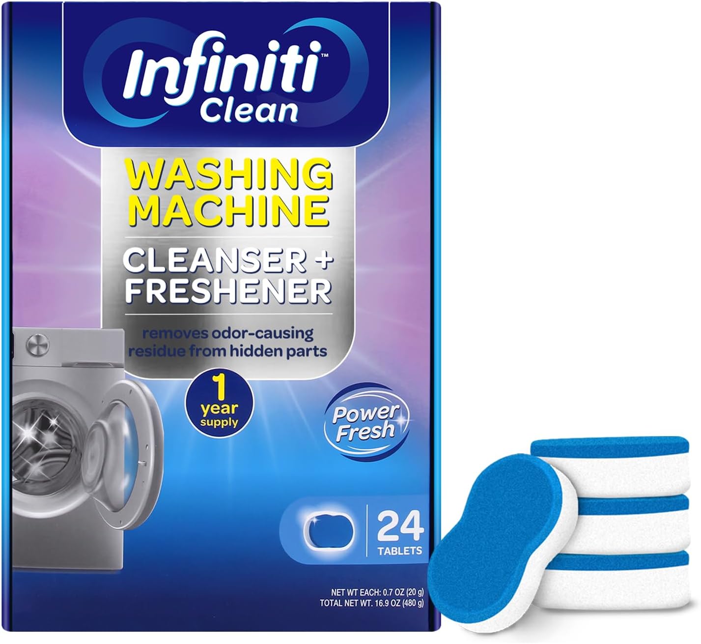 Amazon.com: Washing Machine Cleaner Tablets 24 Pack -1 Year Supply for ...