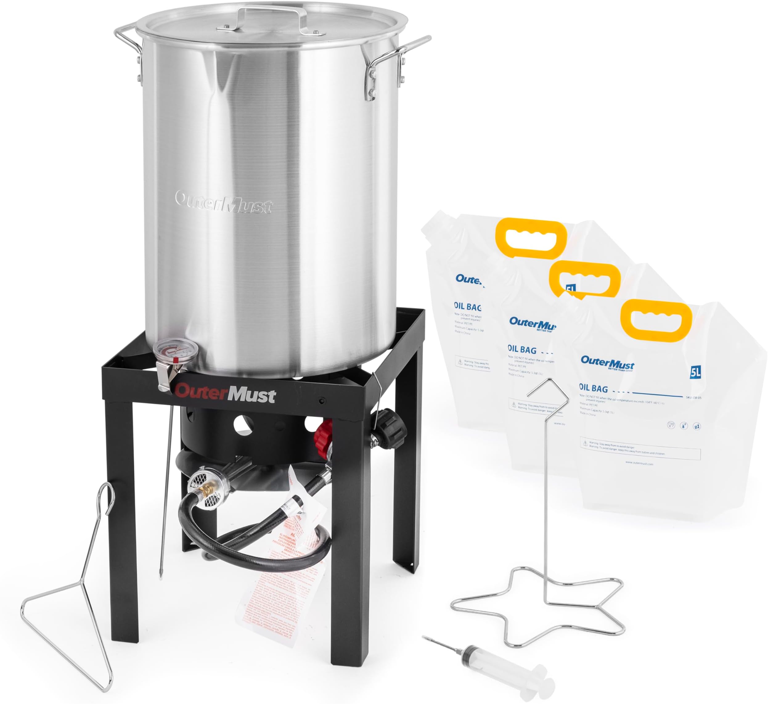Amazon.com: OuterMust 30 QT. Turkey Fryer Set 50,000 BTU Carb Boil Pot ...