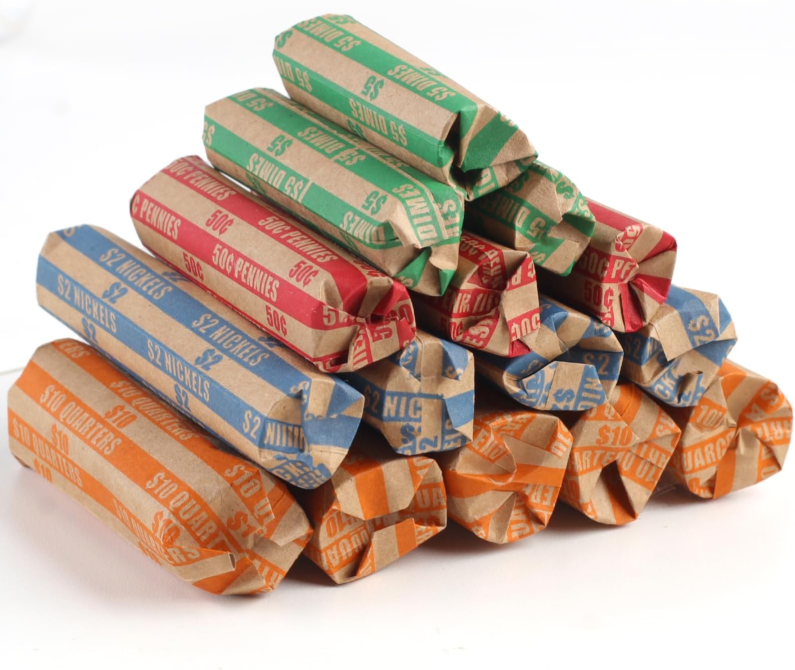 Amazon.com : Coin Wrappers Assorted 500 Flat Stripped Coin Roll ...