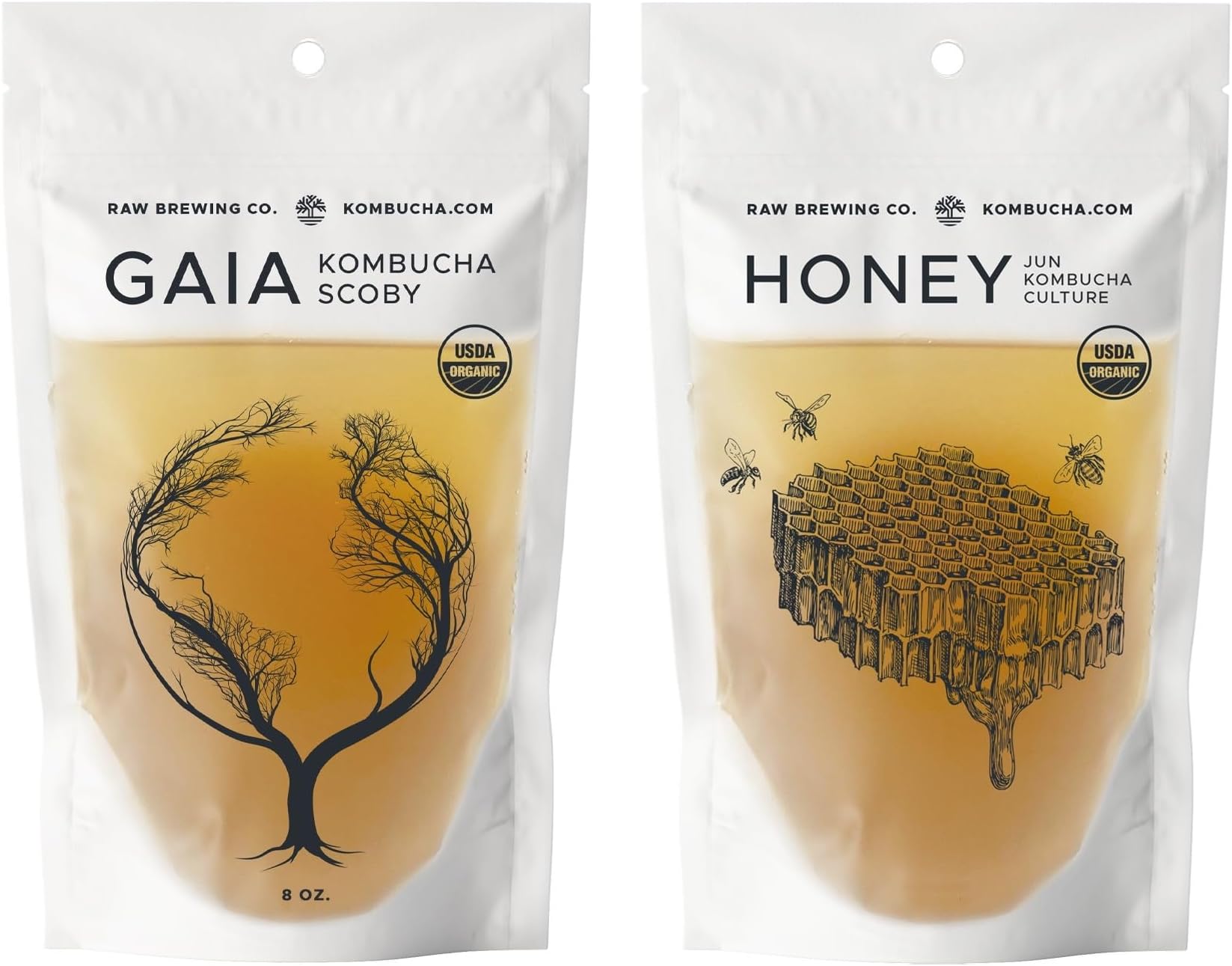 Amazon.com: Kombucha.com Organic Scoby Combo Pack: Gaia & Honey ...