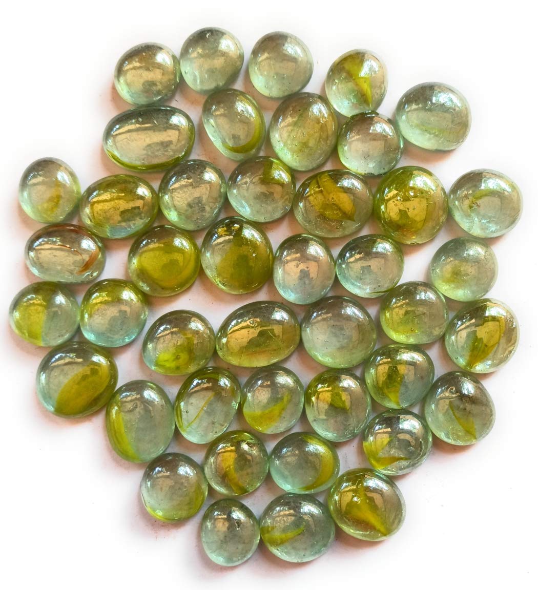 Ohhsome 500Gm Green Transparent Glass Glossy and Decorative Garden ...