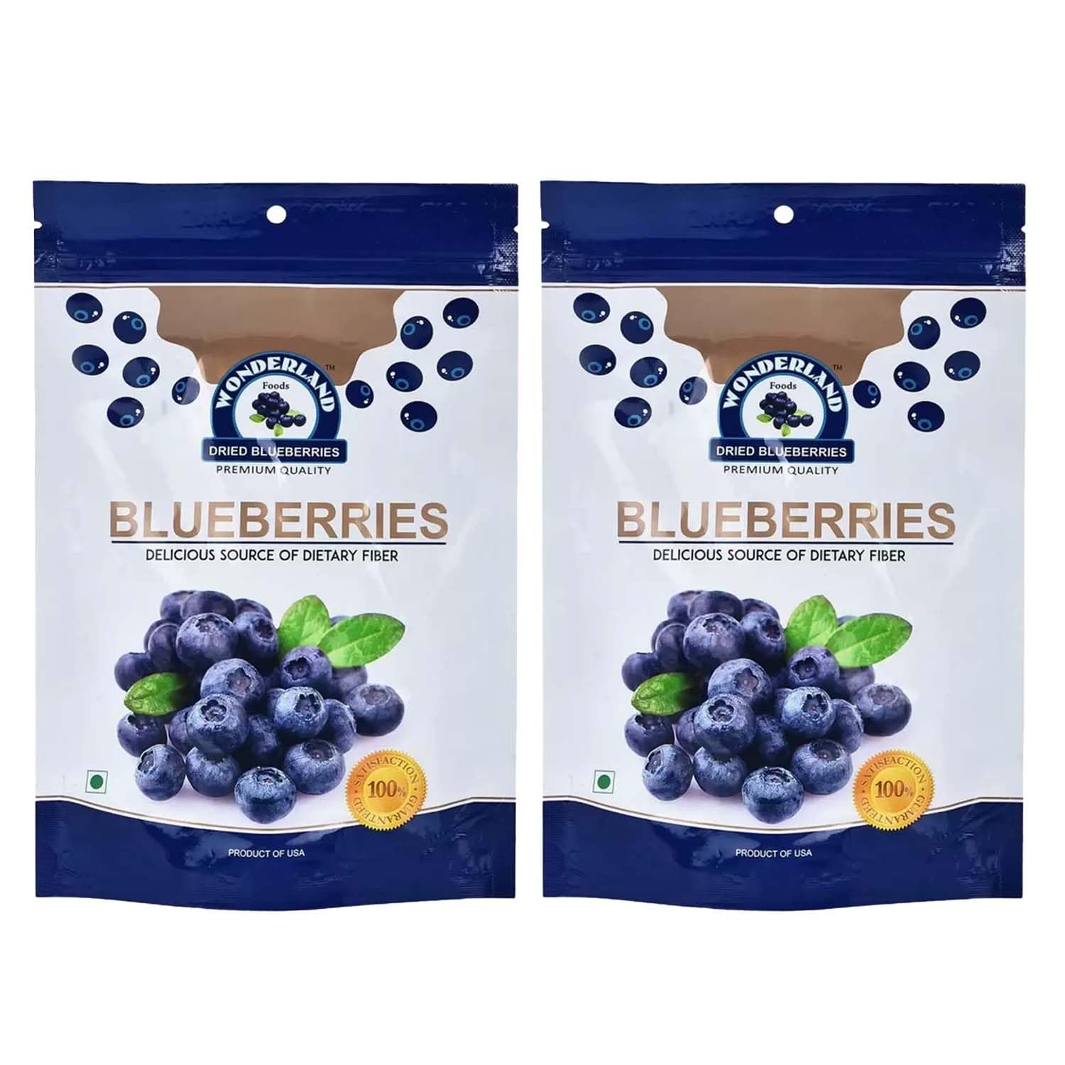 WONDERLAND FOODS Healthy & Tasty Californian Whole & Dried Blueberry 300g Pouch (150gX2 ...