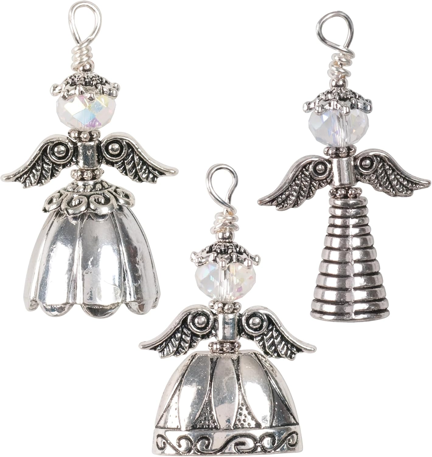 Amazon.com: Solid Oak Vintage Angels Ornament Kit, Silver, 6.75 x 5.5 x ...