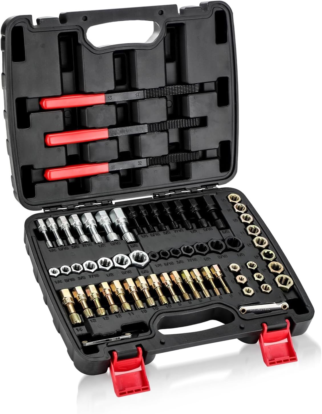 Amazon.com: 61Pcs Thread Repair Kit, UNC, UNF & Metric Thread Chaser ...