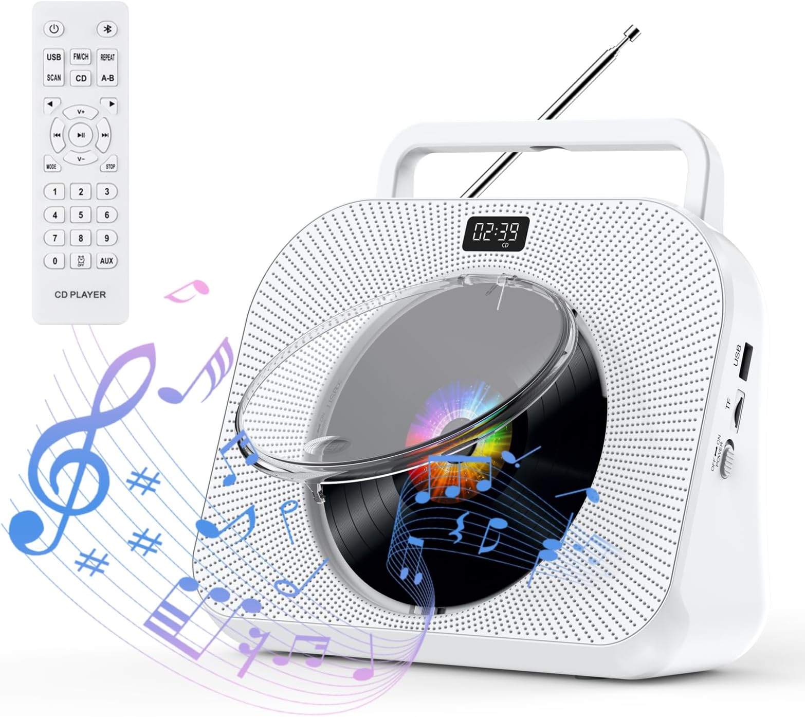 Gueray CD Player for Home Bluetooth Desktop CD Player with Speakers ...
