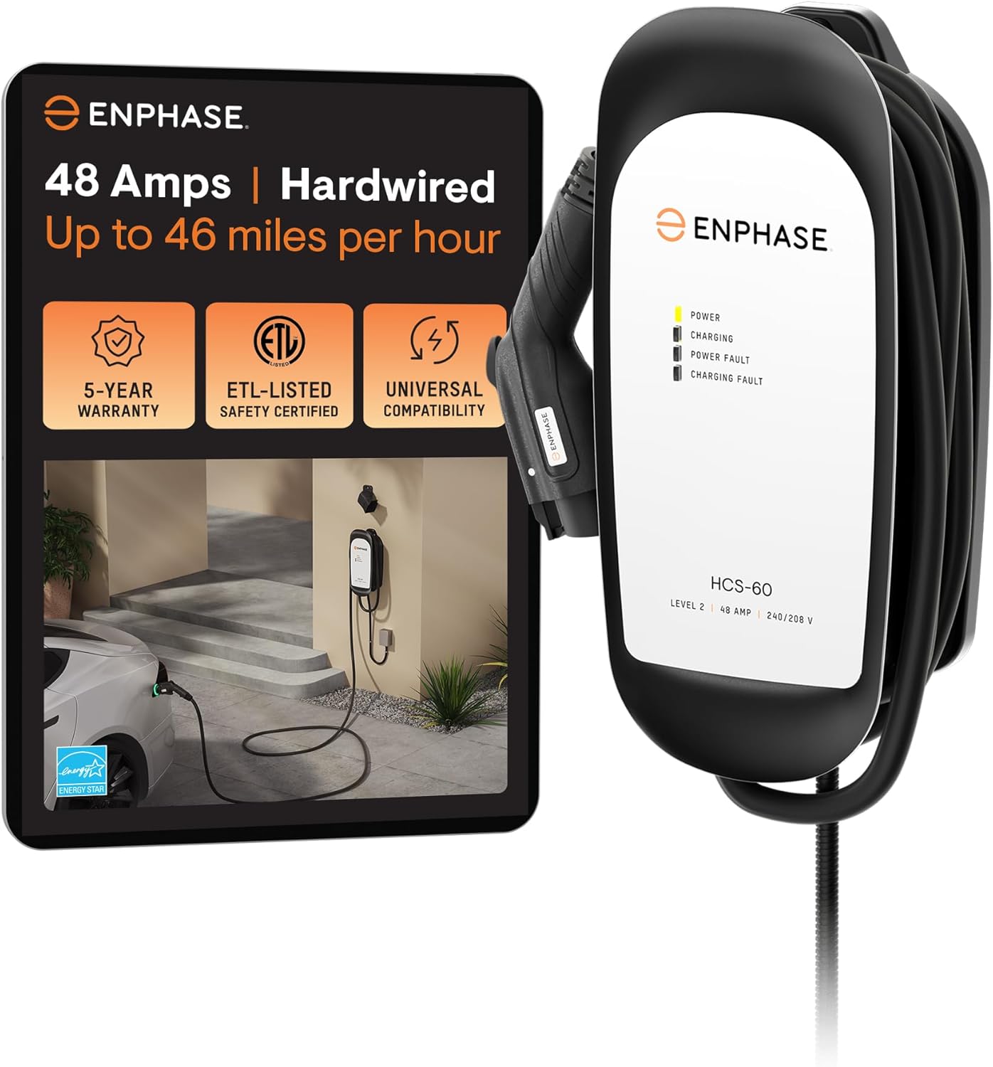 Amazon.co.jp: Enphase Level 2 EV Charger, Safety Certified, 48 Amp ...