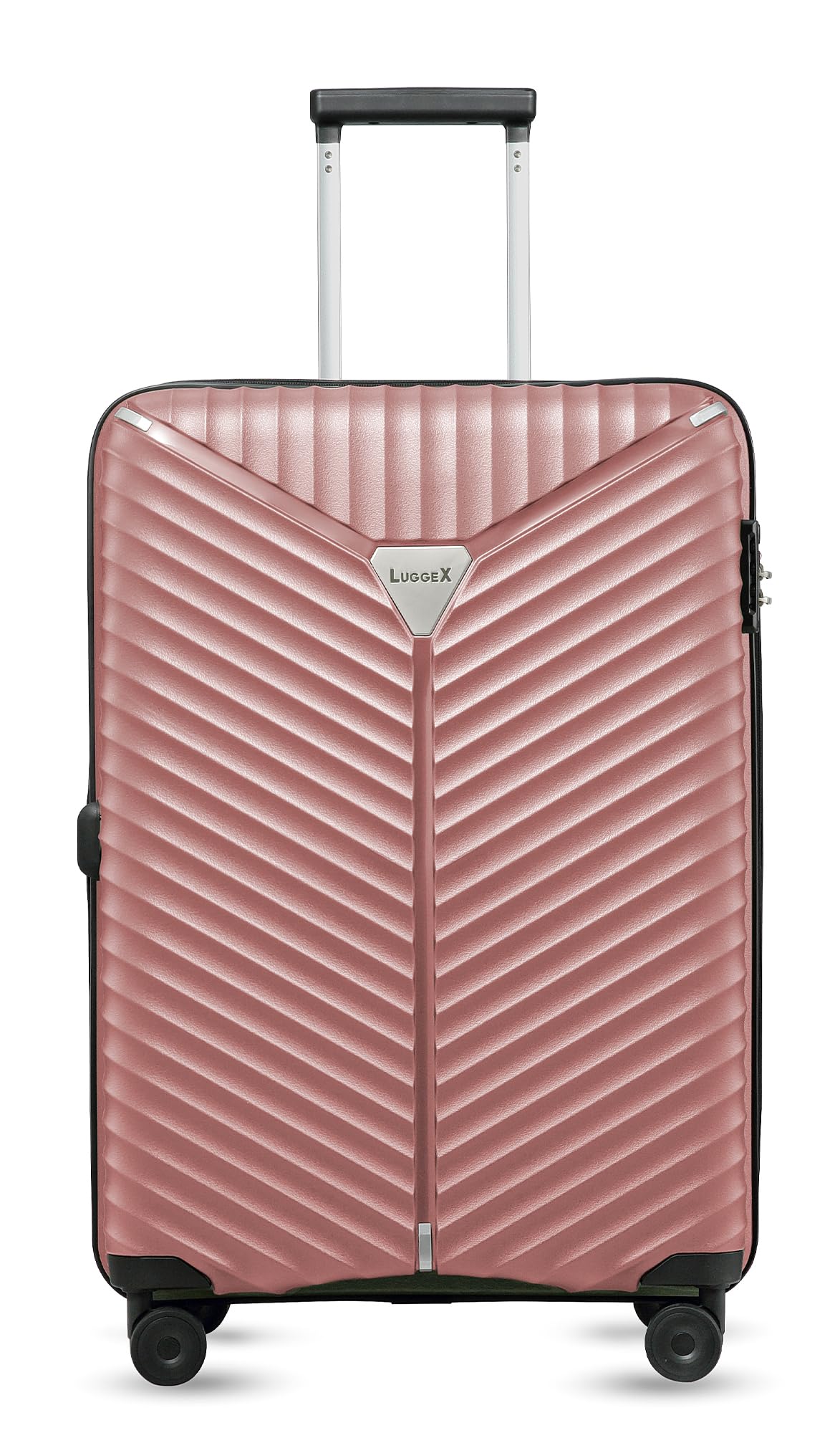 LUGGEX Rose Gold 24 Inch Luggage with Spinner Wheels, PP Lightweight ...
