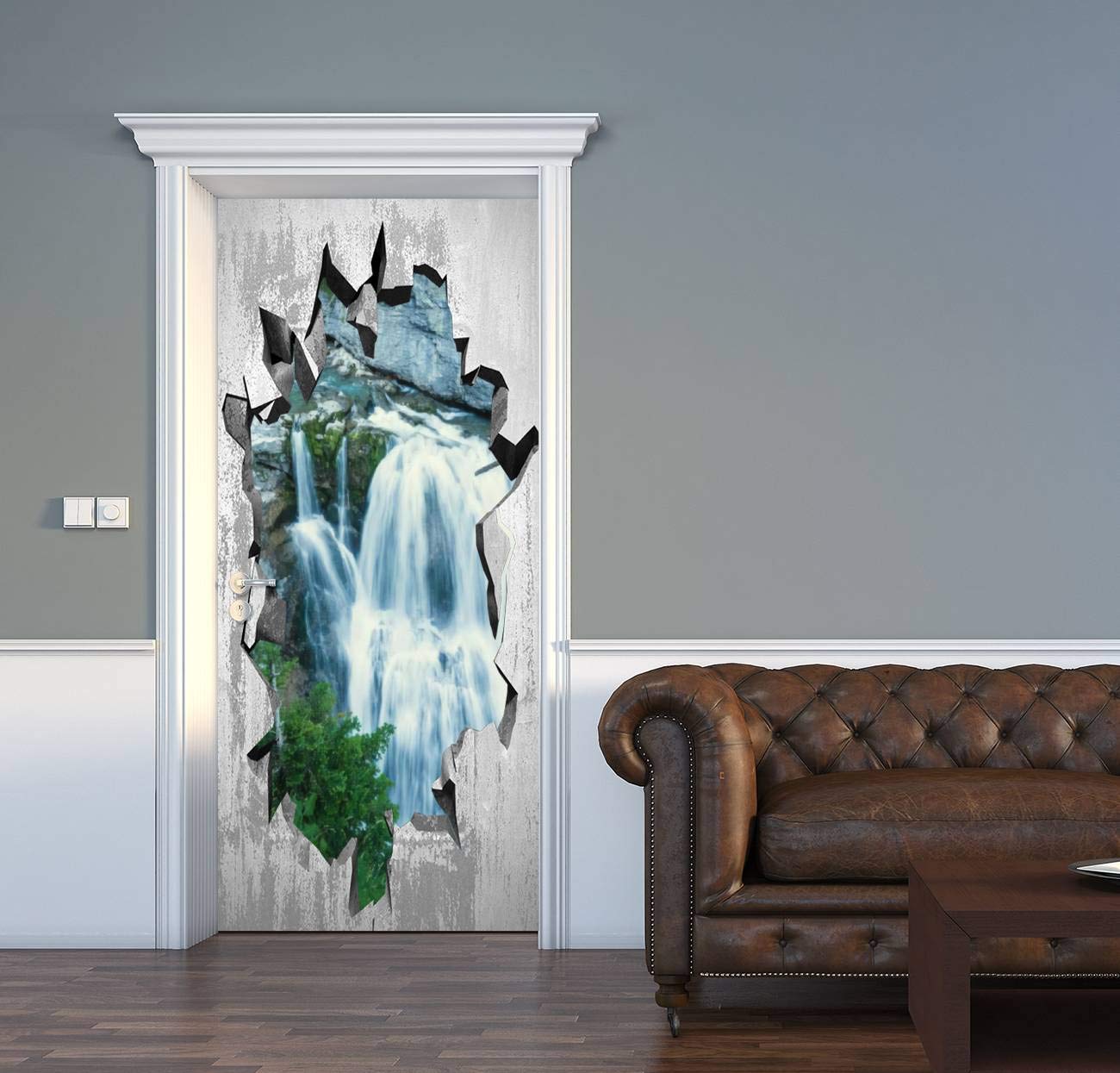 3d Door Decal Waterfalls In Ordesa And Monte Perdido National ...