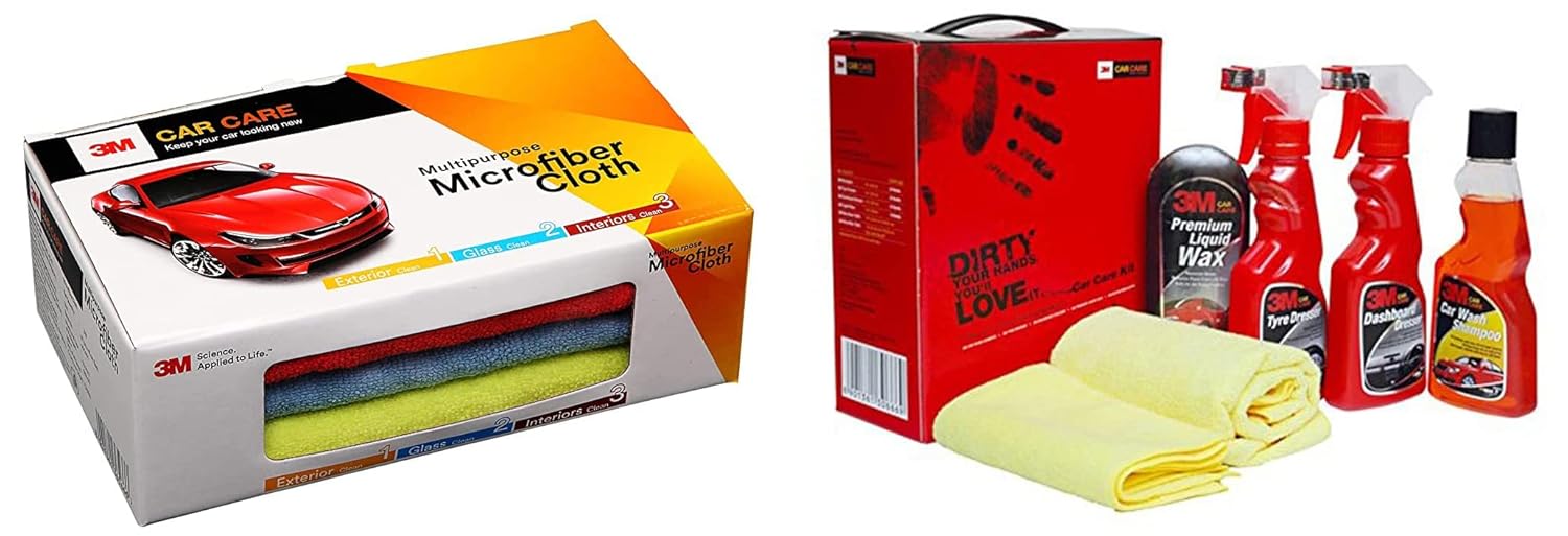 3M Large Car Care Kit & Car Care Microfiber Cloth (3 Pieces) : Amazon ...