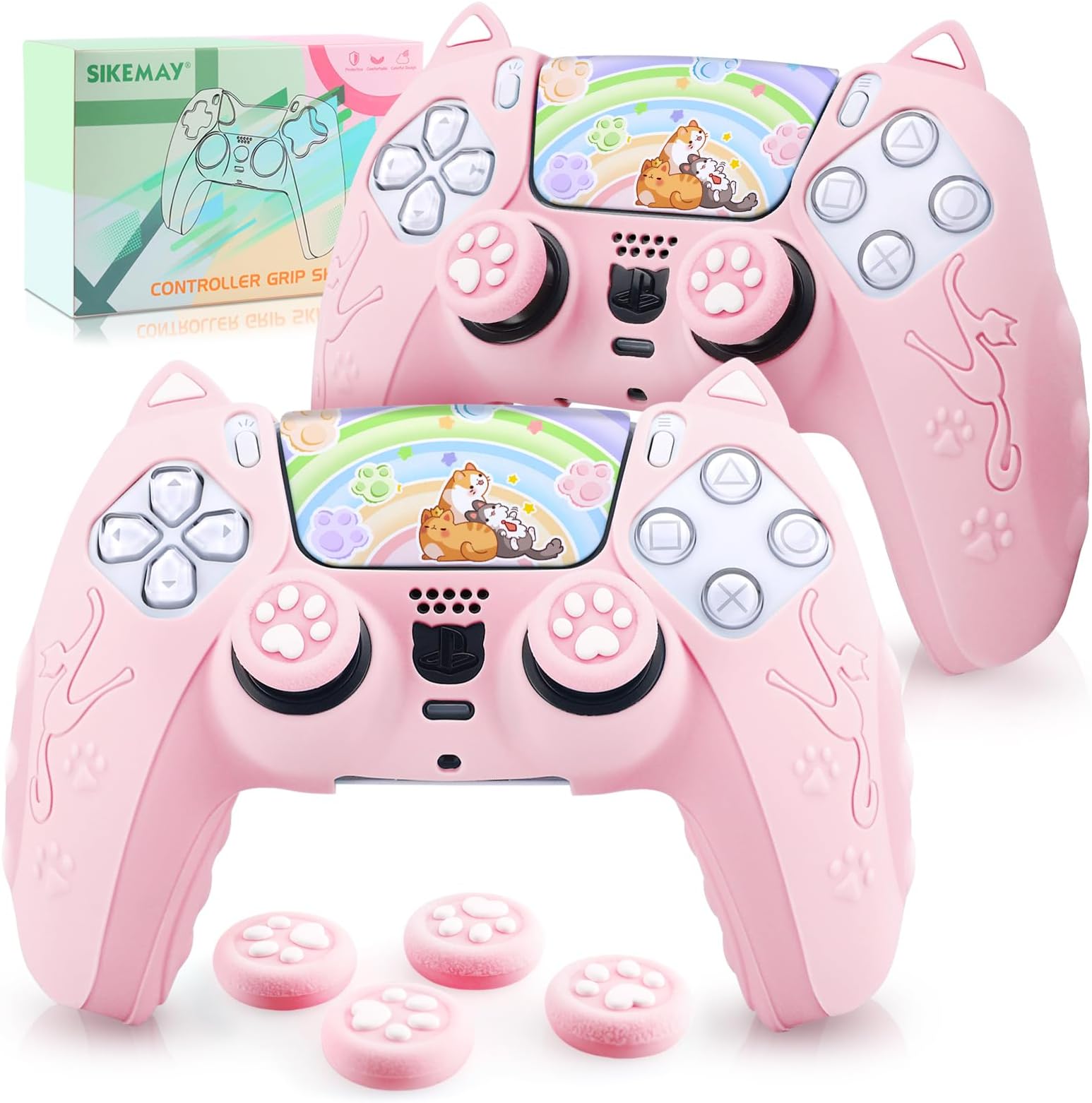 Amazon.com: SIKEMAY Cute Cat Paw PS5 Controller Skin, PS5 Cover Case ...