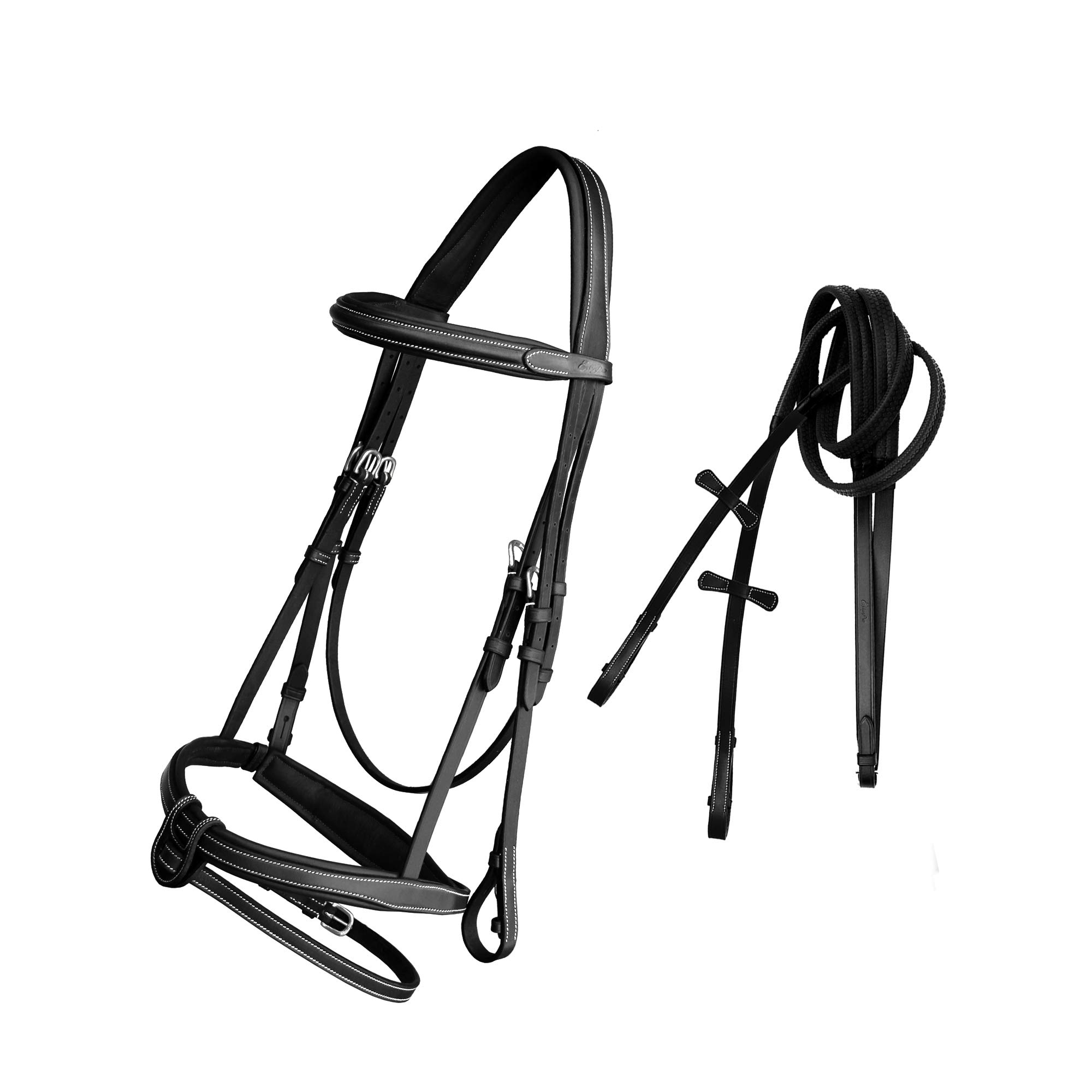 Buy ExionPro Comfort Lined Mono Crown Snaffle Bridle with U Shape ...