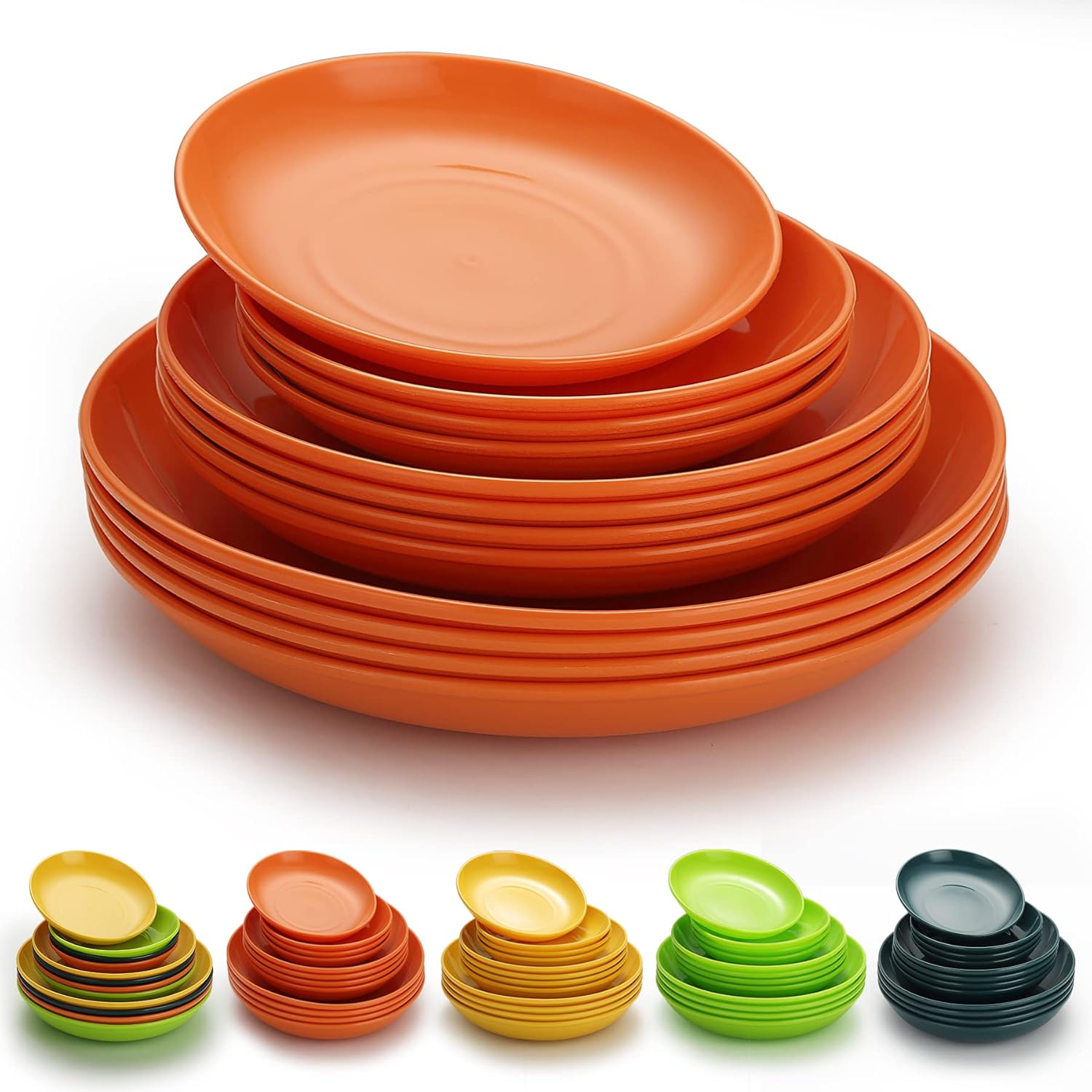 Amazon.com | Evanda Plastic Plates 12 Pieces, Dessert Plates ...