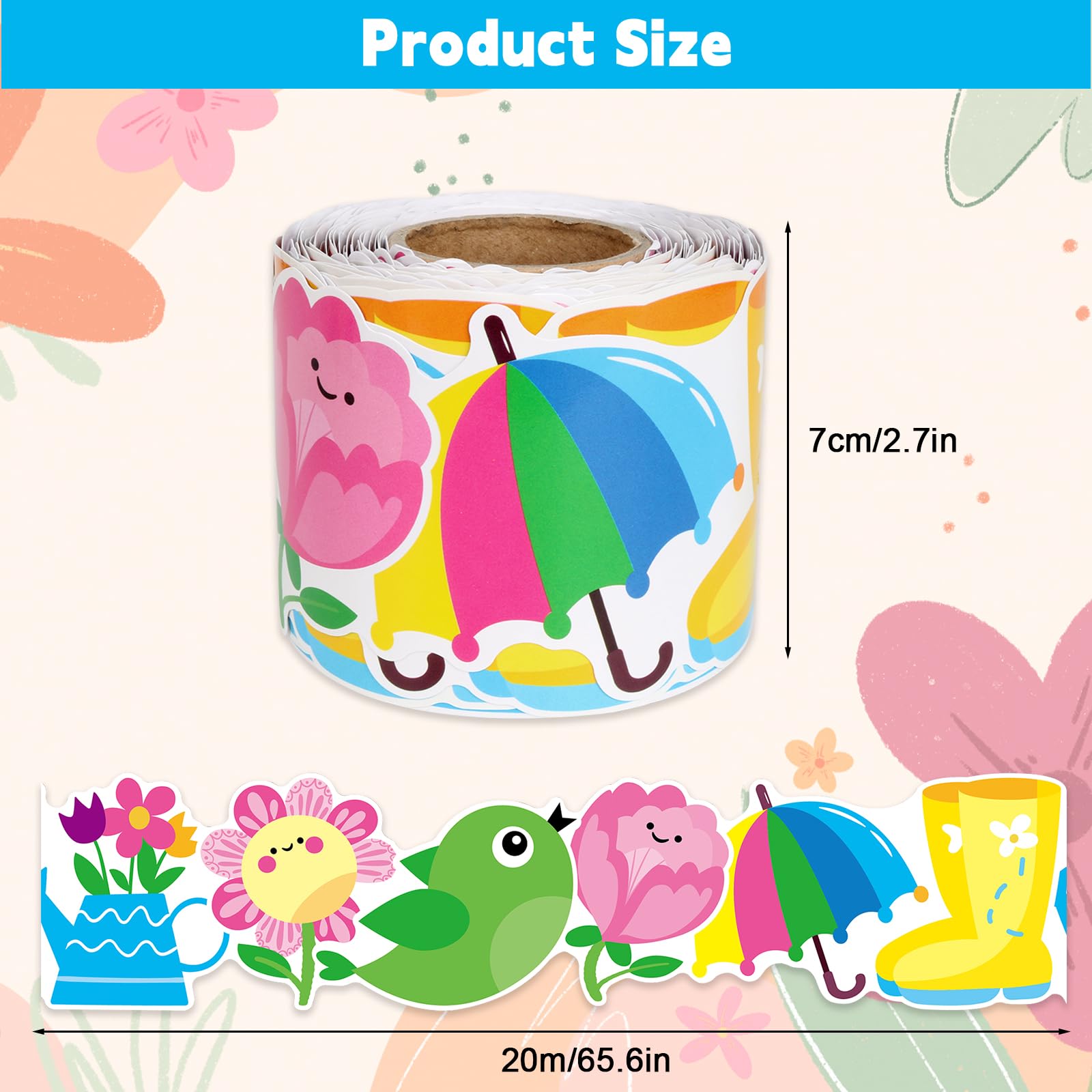 Snapklik.com : 65.6 Feet Spring Flower Bulletin Board Border Springtime ...