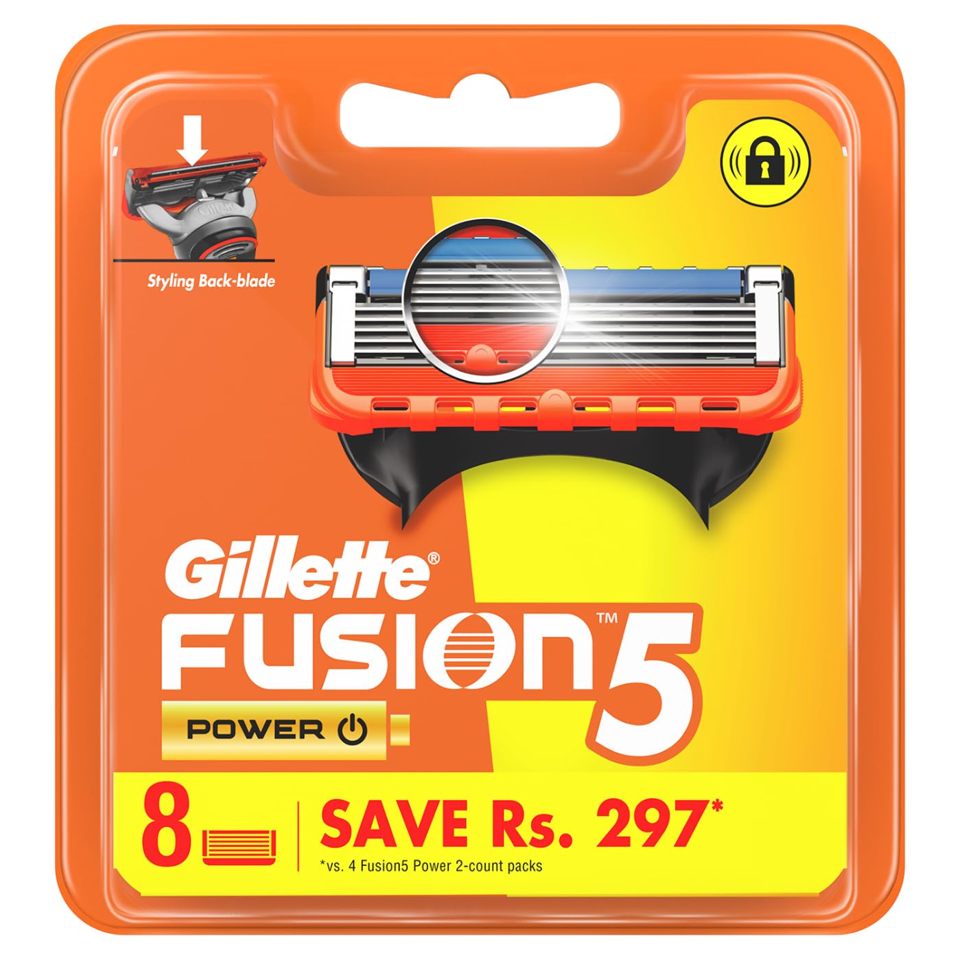 Buy Gillette Fusion Power Blades for men with styling back blade - 8 ...
