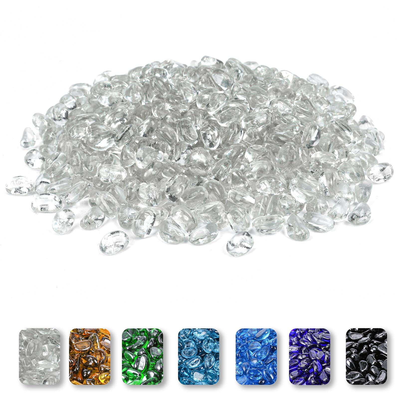 Amazon.com: GRISUN 1 Inch Clear Fire Glass Beads for Fire Pit - 10 ...