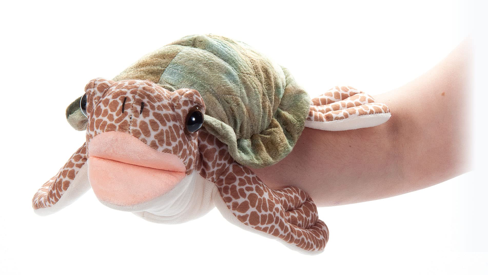 Amazon.com: The Petting Zoo Sea Turtle Hand Puppet Stuffed Animal ...