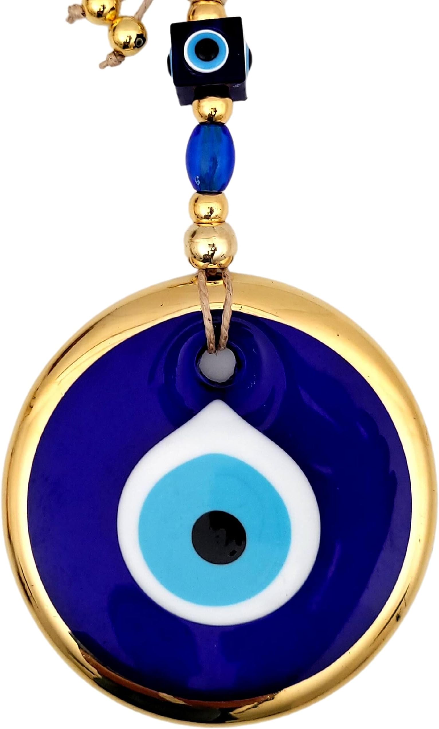 Amazon.com: Okuna Outpost Turkish Evil Eye Hanging Glass Amulet (Blue ...