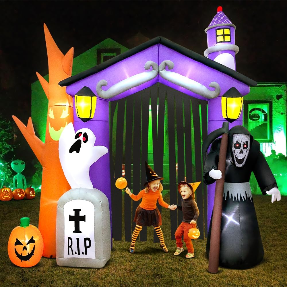 Amazon.com: KOOY 9FT Halloween Inflatable Decoration Haunted House ...