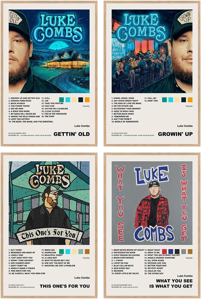 Amazon.com: DATOZA Luke Comb Poster Music Album Poster Canvas Poster ...