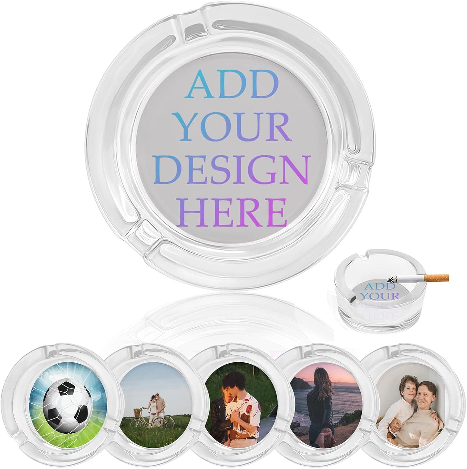 Amazon.com: Custom Glass Ashtray Personlized Ashtrays for Cigarettes ...