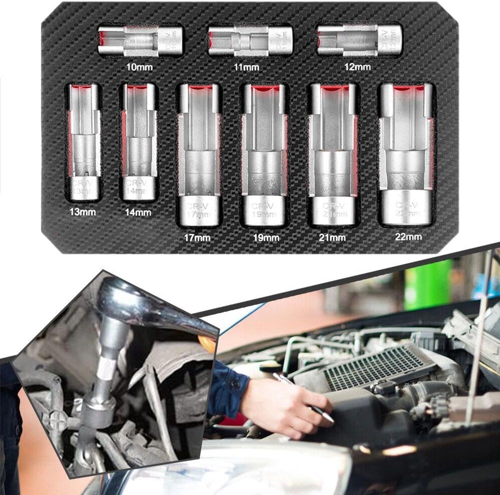 BBASILIYSD Flare Nut Socket Set,9 Pcs Slotted Set,Lug Nut Socket Set 1/ ...
