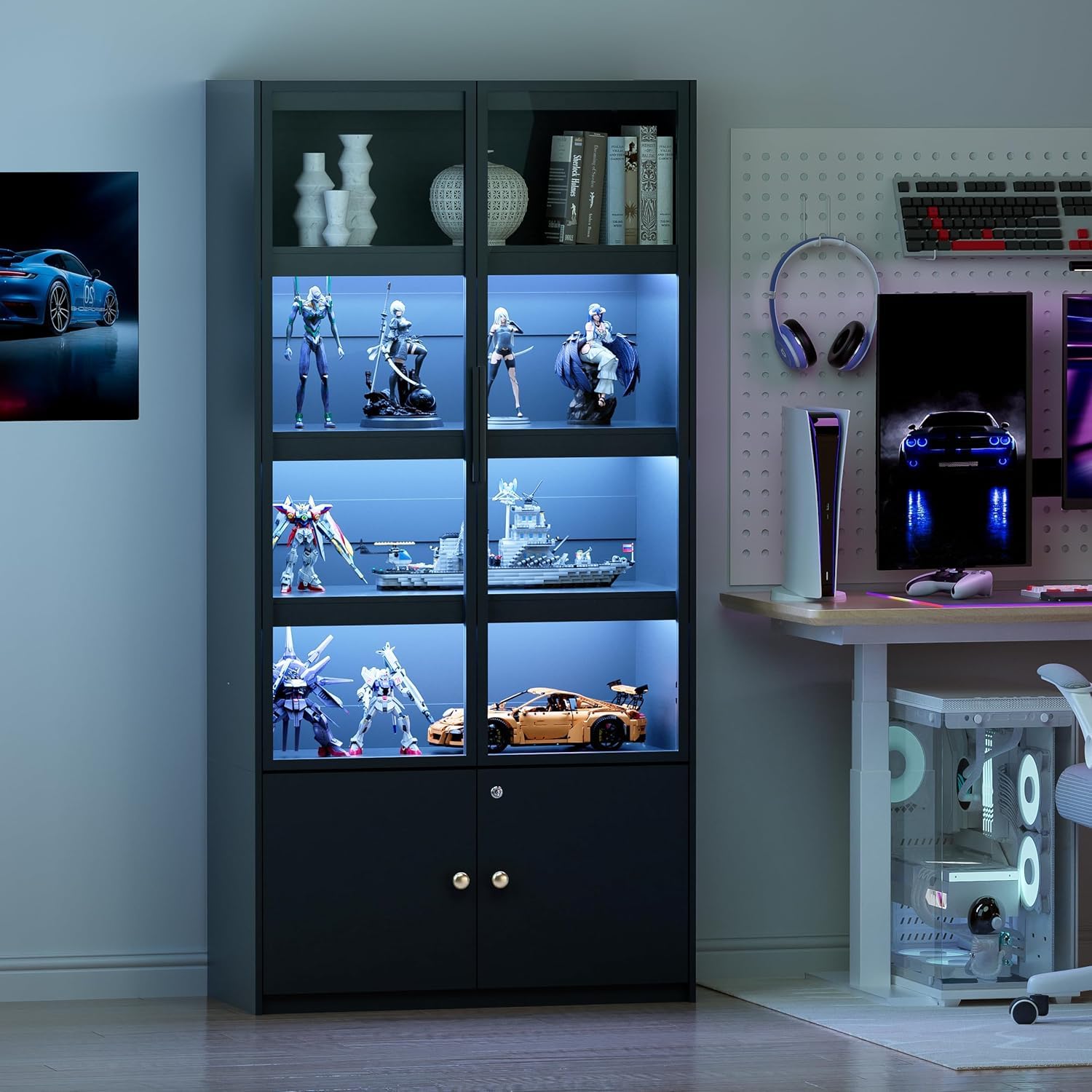 Amazon.com: PAKASEPT 5 Tier Display Case with Glass Doors, 65" Display ...