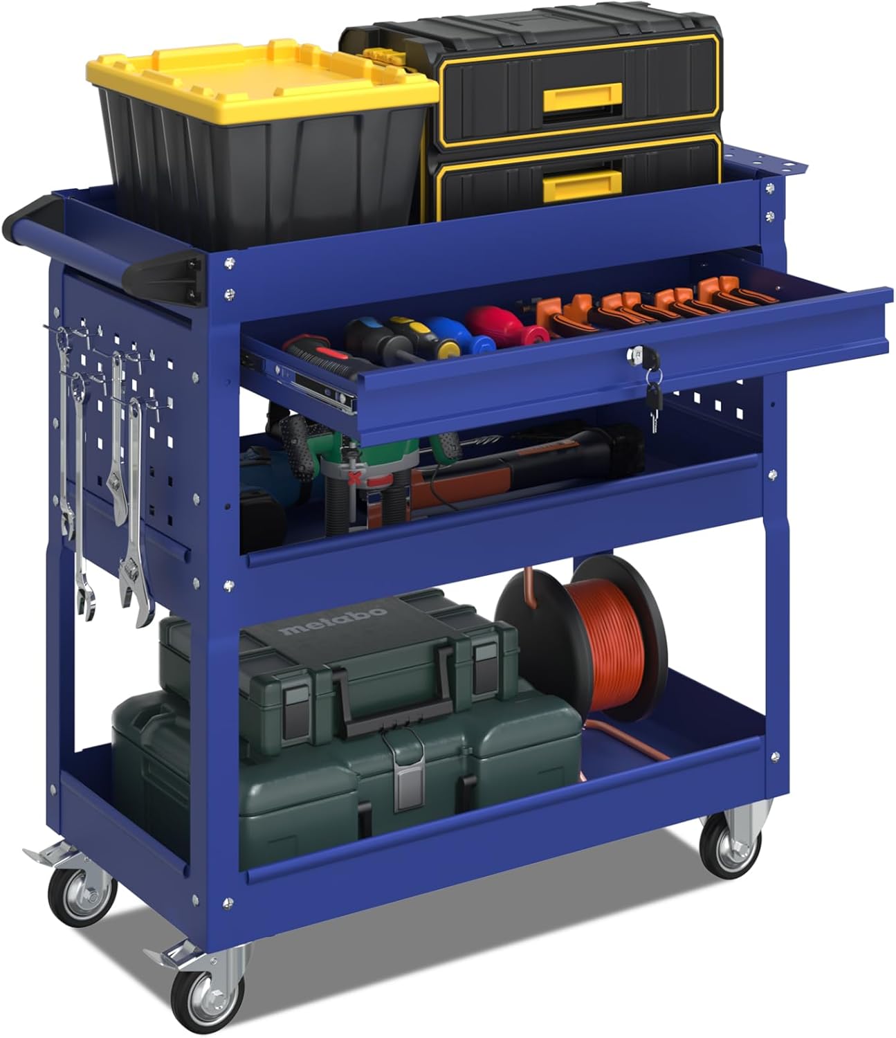 Amazon.com: On Shine 3 Tier Tool Cart on Wheels with Lockable Drawer ...