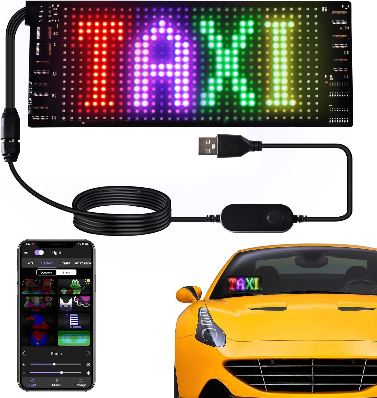 Amazon.com : Programmable Car Sign | Message Scrolling LED Display for ...