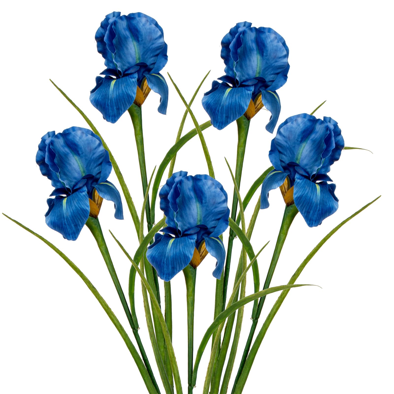 DILATATA Iris Flowers Artificial 5 Pcs Real Touch Long Stems Iris ...