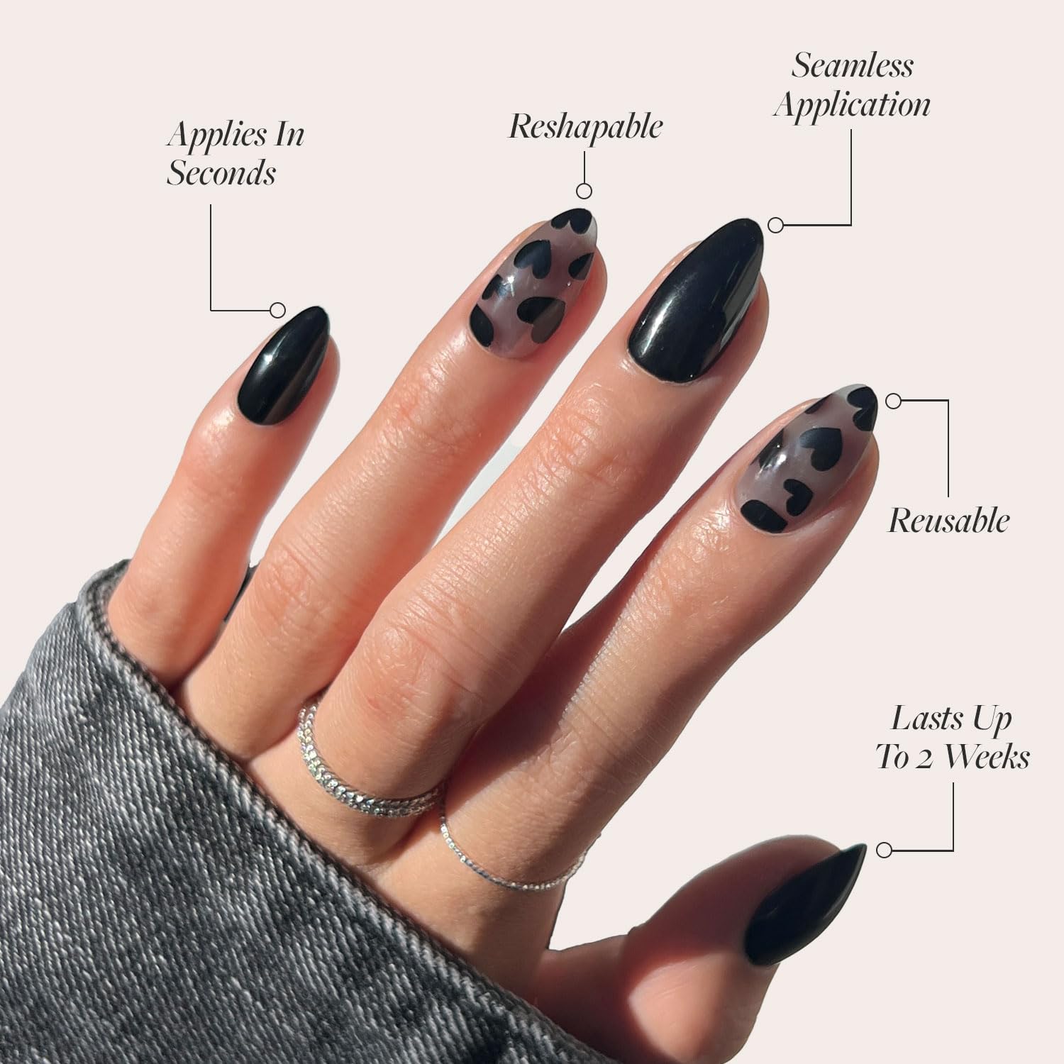 Snapklik.com : Glamnetic Press On Nails - Love Me Not Opaque, Semi ...
