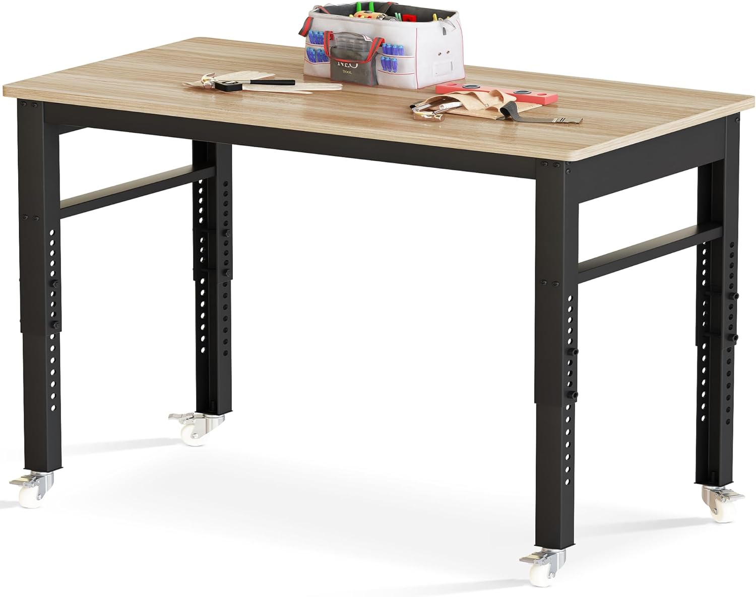 Recaceik Adjustable, Heavy-Duty Table with Lockable Swivel Casters, 47. ...