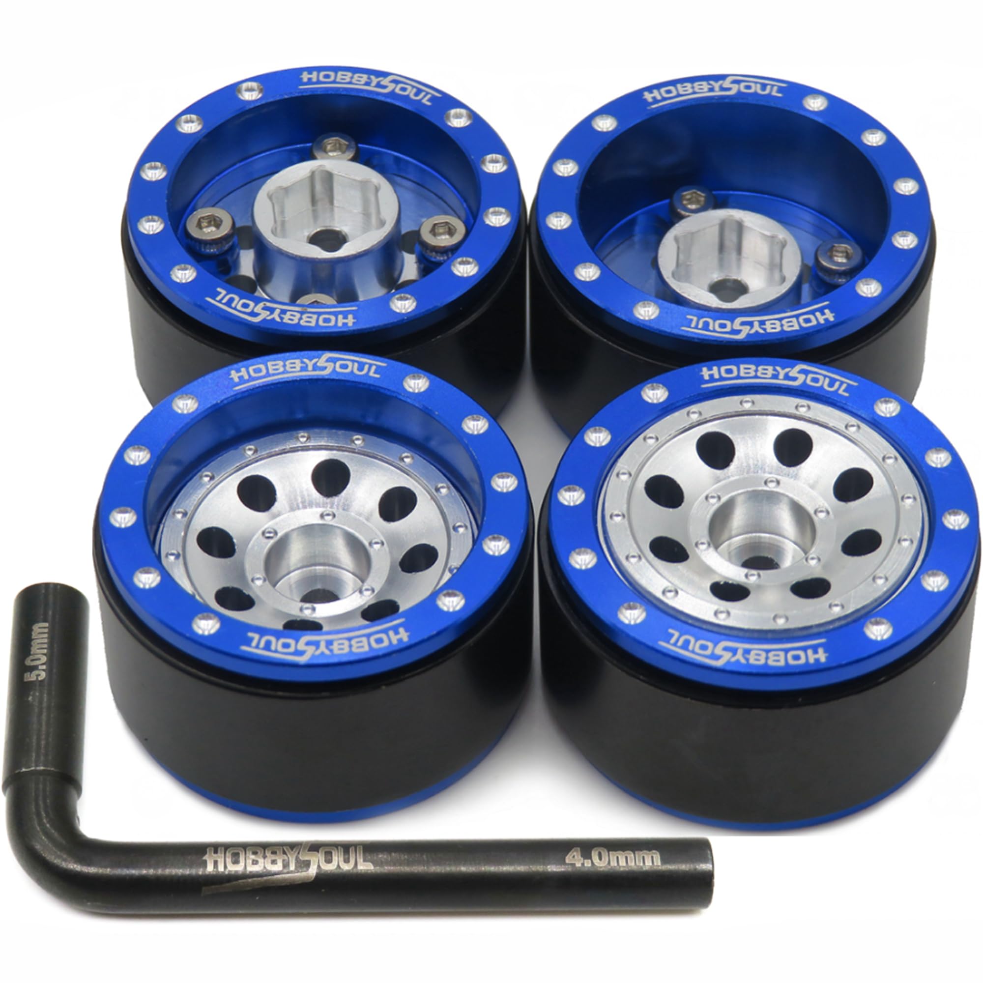Snapklik.com : HOBBYSOUL Adjustable Offset 1.0 Beadlock Wheels Blue ...