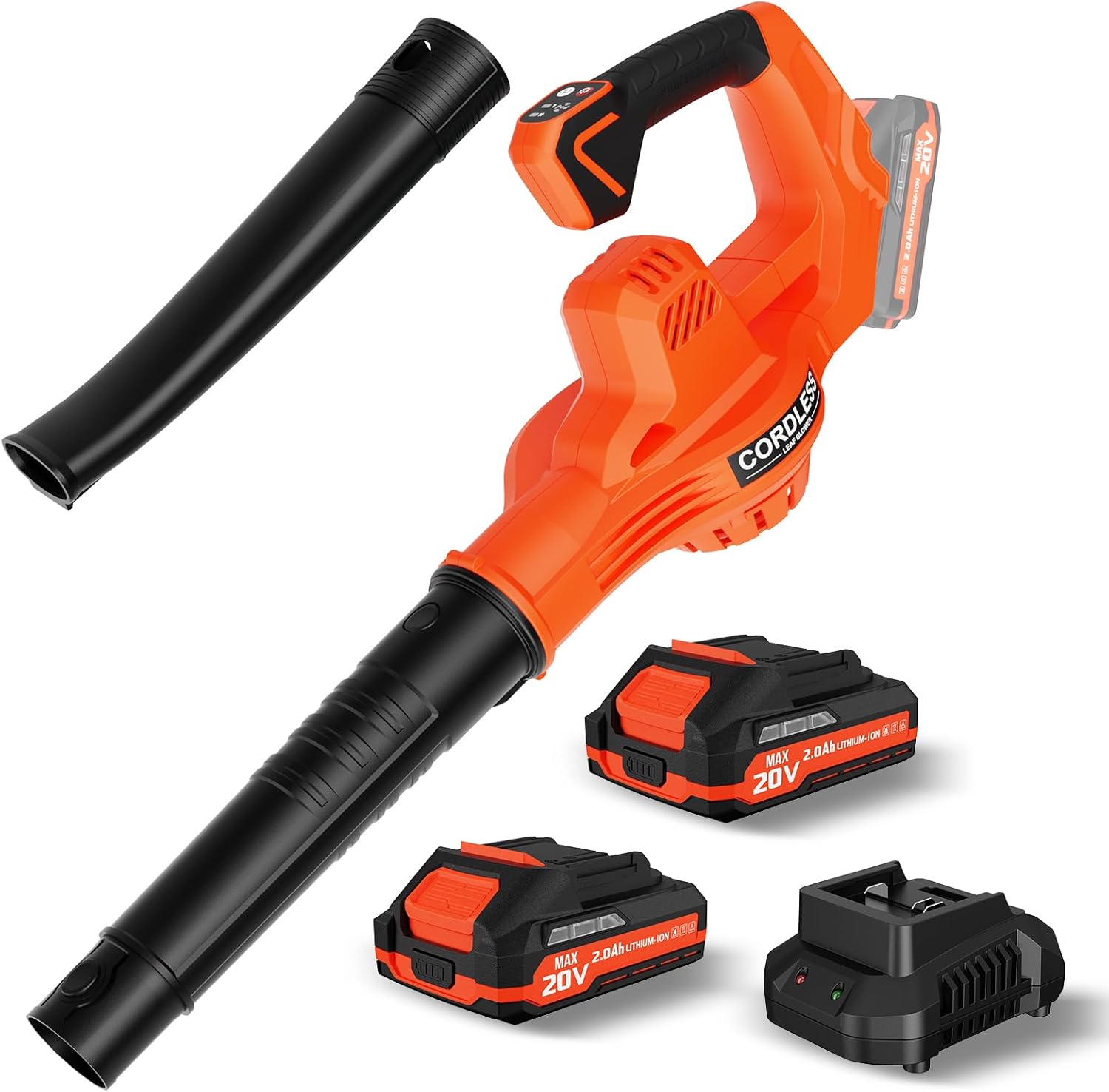 Amazon.com: Leaf Blower Cordless with 2 * 20V Battery and Charger,2 ...