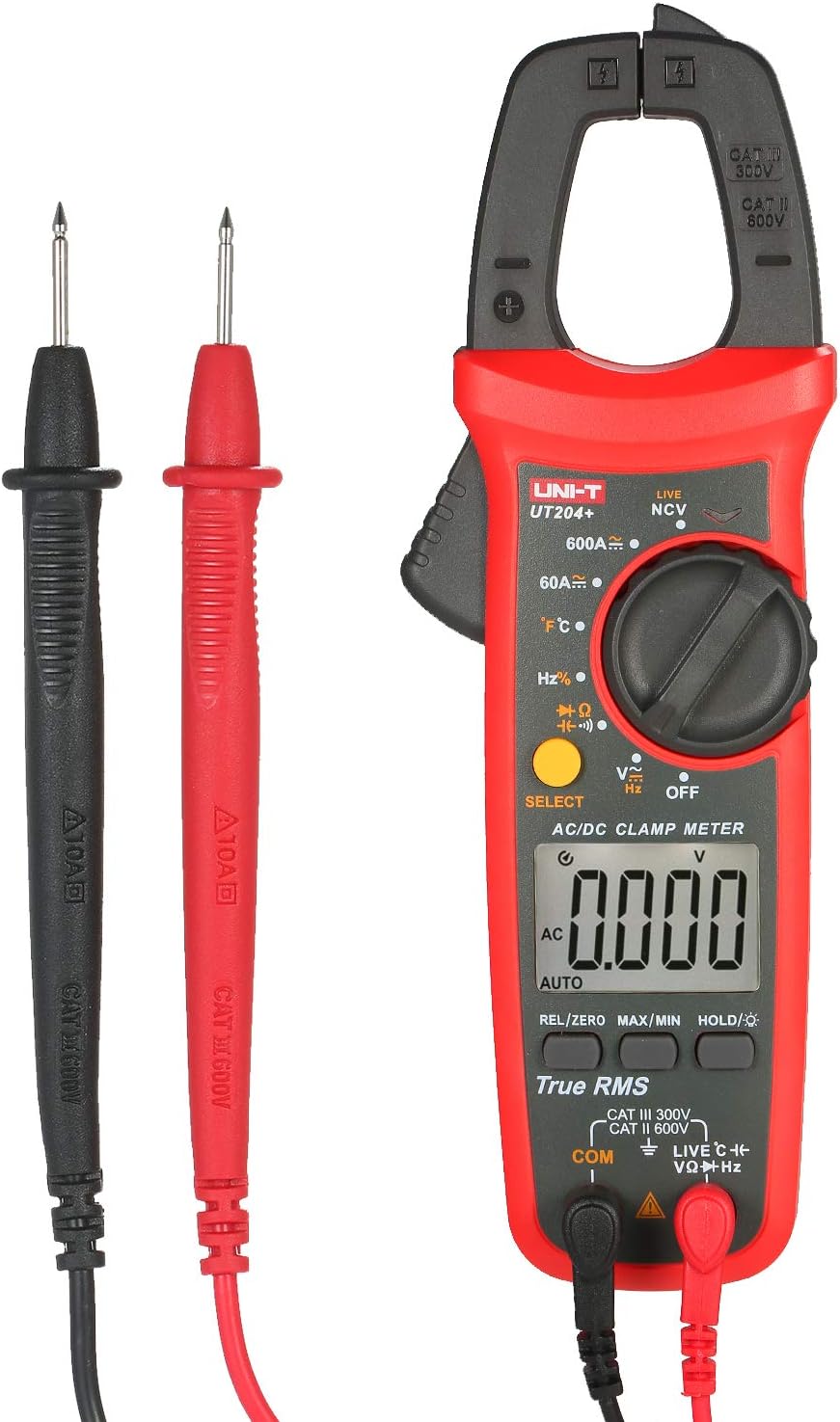 Eacam UT204+ 6000 Counts Digital Clamp Meter True RMS Multimeter Clamp ...